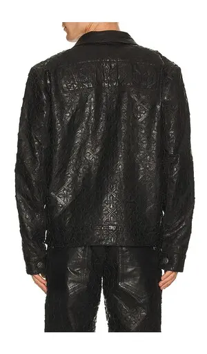 AFFLICTION Quilted Cross Leather Jacket
