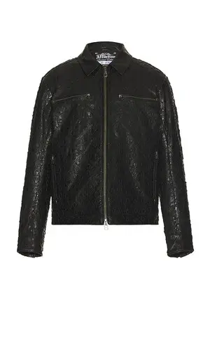 AFFLICTION Quilted Cross Leather Jacket
