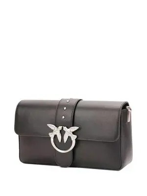 Pinko Studded Bird-detail Leather Shoulder Bag - Black