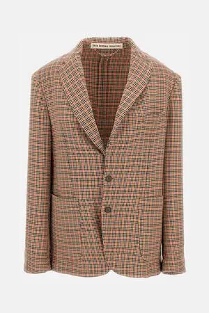 META CAMPANIA COLLECTIVE Single-breasted Pied De Poule Wool Blazer