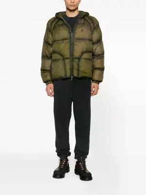 REPRESENT Translucent Hooded Puffer Jacket - Green