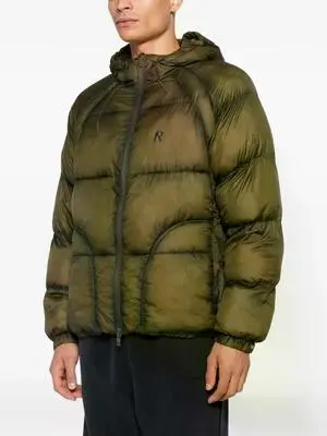 REPRESENT Translucent Hooded Puffer Jacket - Green