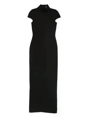 Solace London Lang High-neck Maxi Dress - Black
