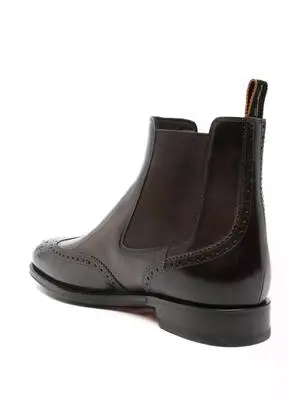 Santoni Leather Chelsea Boots