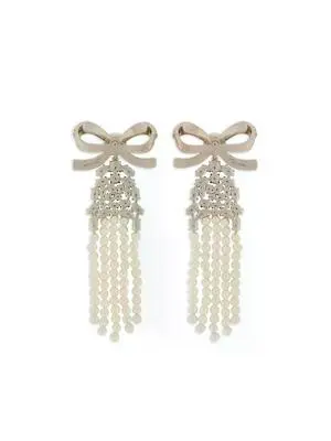 SELF-PORTRAIT Bow Faux-pearl Drop Earrings