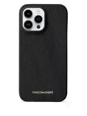 MAISON DE SABRE Leather Iphone 14 Pro Case - Black