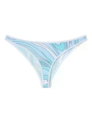 Emilio Pucci Marmo-print Bikini Bottoms - Blue