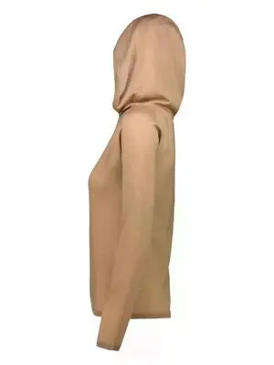 COURREGES Logo-embroidered Wool Hoodie - Neutrals