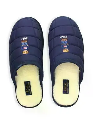 Polo Ralph Lauren Quilted Embroidery Slippers - Blue
