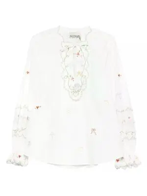 ALEMAIS Embroidered Ruffled Top