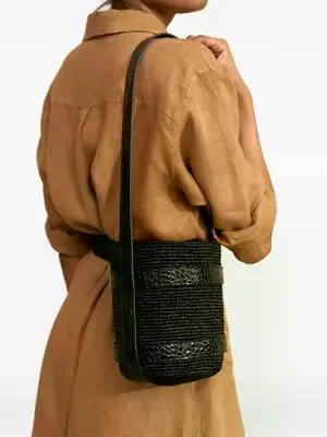 Manebí Raffia And Leather Shoulder Bag