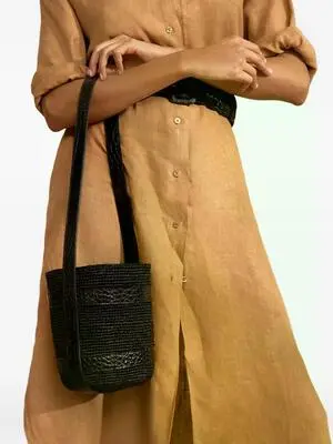 Manebí Raffia And Leather Shoulder Bag