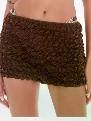 SELIA RICHWOOD Lia Ruffled Chain Mini Skirt - Brown