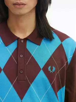 Fred Perry Argyle Logo-embroidered Polo Shirt