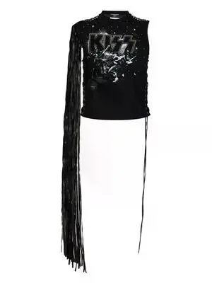 Dsquared2 Fringed-detail Sleeveless Top - Black