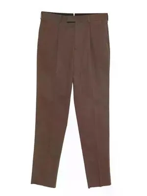 Men's Brown Pleated Trousers