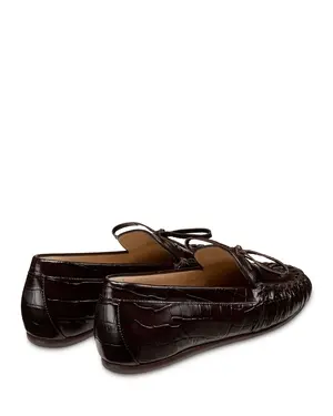 STUART WEITZMAN Britt Bow Loafer Flats - Walnut