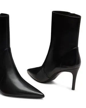 STUART WEITZMAN Power 75 Zip Booties - Black