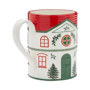 SPODE Christmas Tree Christmas Village Red Mug