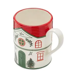 SPODE Christmas Tree Christmas Village Red Mug