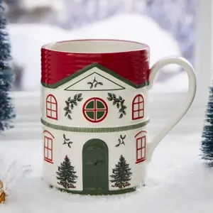SPODE Christmas Tree Christmas Village Red Mug