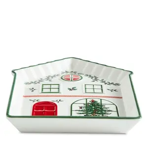 SPODE Christmas Tree Christmas Village Tidbit Tray