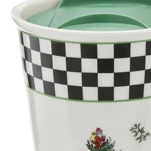 SPODE Christmas Tree Black & White Travel Mug