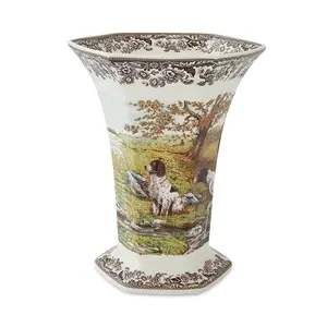 SPODE Woodland Hexagonal Vase, 10.5 - Brown