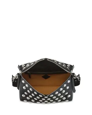 Mcm Aren Visetos Studded Crossbody Bag