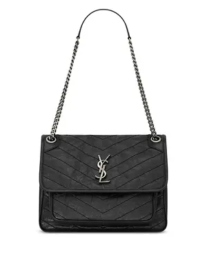 Saint Laurent Niki Shoulder Bag - Black/silver