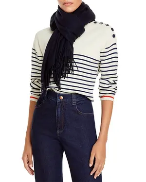 FRAAS Fringe Scarf Wrap - Exclusive Navy
