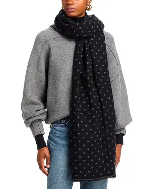 Aqua Polka Dot Woven Scarf Exclusive - Black/grey