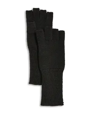 Aqua V Fraas Knit Fingerless Gloves - Black