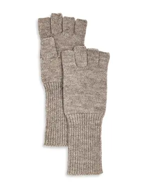 Aqua V Fraas Knit Fingerless Gloves - Grey