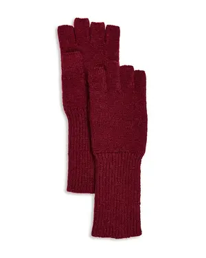 Aqua V Fraas Knit Fingerless Gloves - Maroon