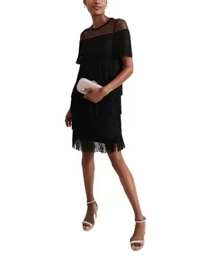 PHASE EIGHT Viola Fringe Mini Dress