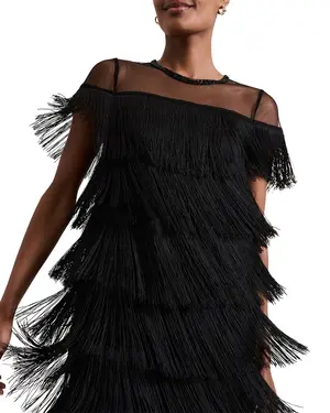 PHASE EIGHT Viola Fringe Mini Dress