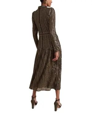 PHASE EIGHT Gloria Sequin Stripe Midi Dress
