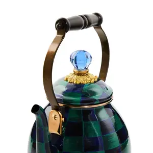MACKENZIE-CHILDS Juniper Check 2 Quart Tea Kettle