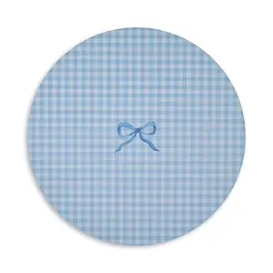 ADDISON ROSS 15.2 Gingham Round Placemat - Blue Gingham