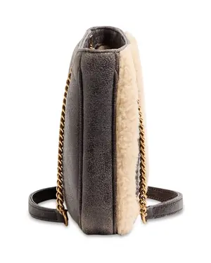 Valentino Garavani Viva Superstar Small Shearling Shopping Shoulder Bag
