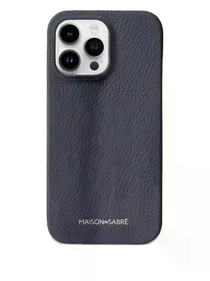 MAISON DE SABRE Leather Iphone 14 Pro Case - Grey