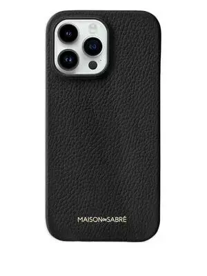 MAISON DE SABRE Iphone 15 Pro Max Leather Phone Case - Black