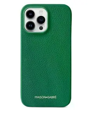 MAISON DE SABRE Leather Iphone 14 Pro Case - Green