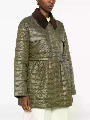 GANNI Quilted Jacket With Corduroy Collar