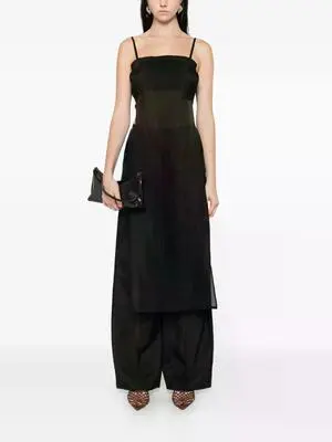 OCCLEUS Wide Leg Silk Pants
