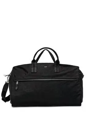 BOSS Logo-detail Zipped Duffle Bag - Black