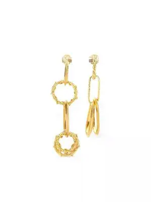 Dsquared2 Textured-circle Drop Earrings - Gold