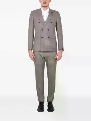 LARDINI Double-breasted Checked-pattern Suit