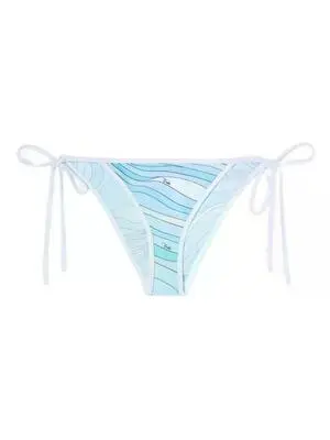 Emilio Pucci Marmo-print Bikini Bottom - Blue